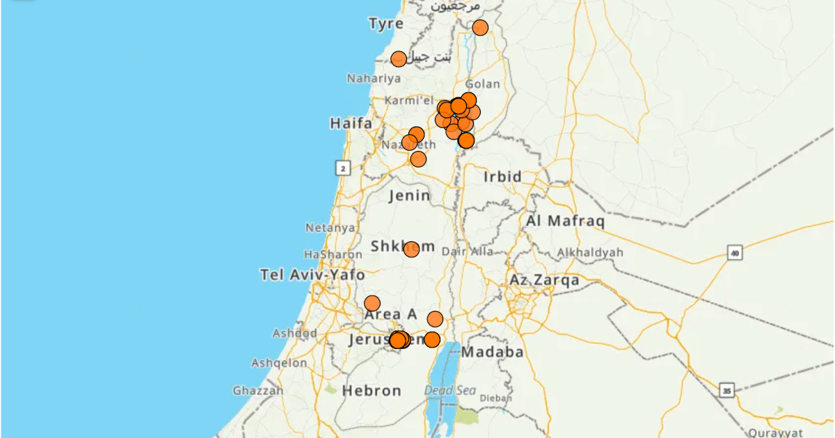 Interactive Bible map of where Jesus performed miracles